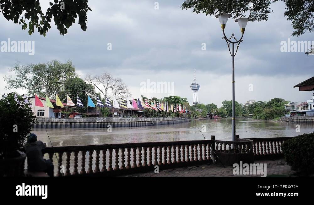 Alor Setar River Sungai Kedah View to Menara Stock Video Footage - Alamy