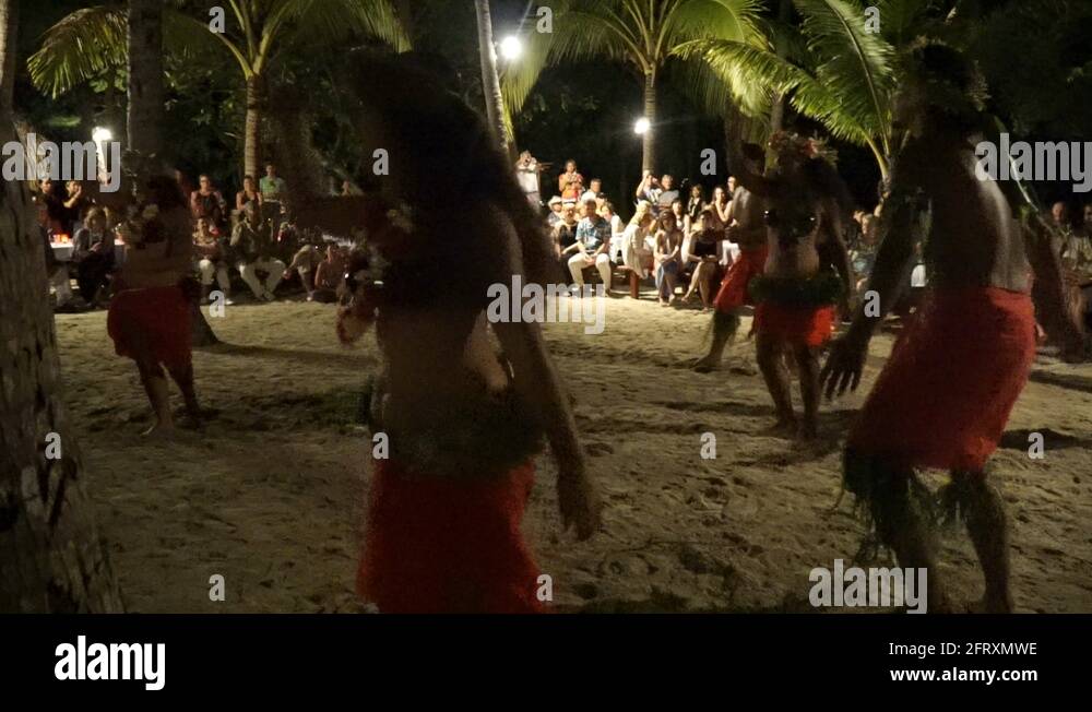 Polynesian cultural music and dance performance on Bora Bora Island ...