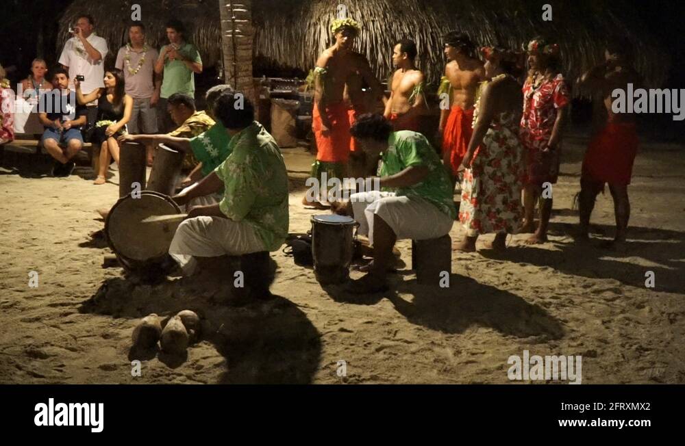 Polynesian cultural music and dance performance on Bora Bora Island ...