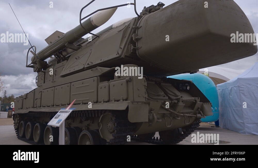 Russian anti-aircraft missile system of medium-range air defense Stock ...