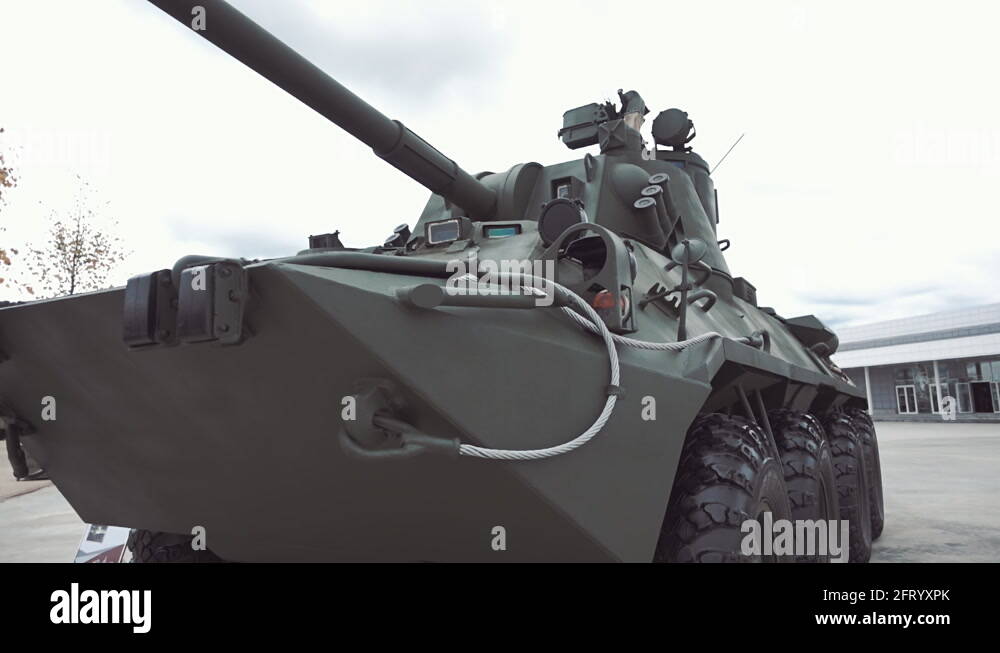 Fighting wheeled floating armored vehicle, equipped with gun Stock ...