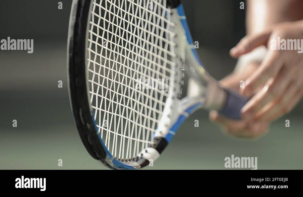 Holding tennis racquet competition tennis ball effort Stock Videos ...