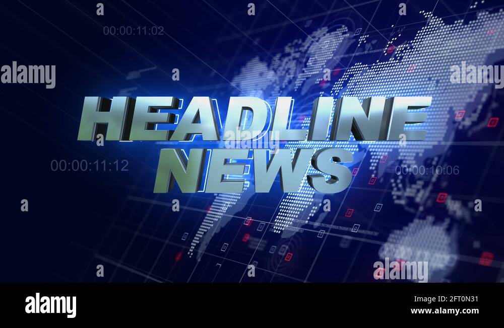 Headline News 3D Broadcast Animation Blue World Map Background 4K Stock Video Footage - Alamy