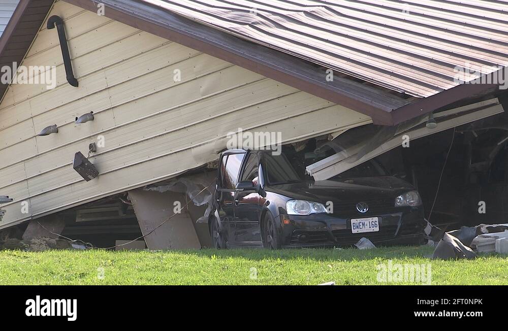 Severe tornado damage and destruction in town Stock Video Footage - Alamy