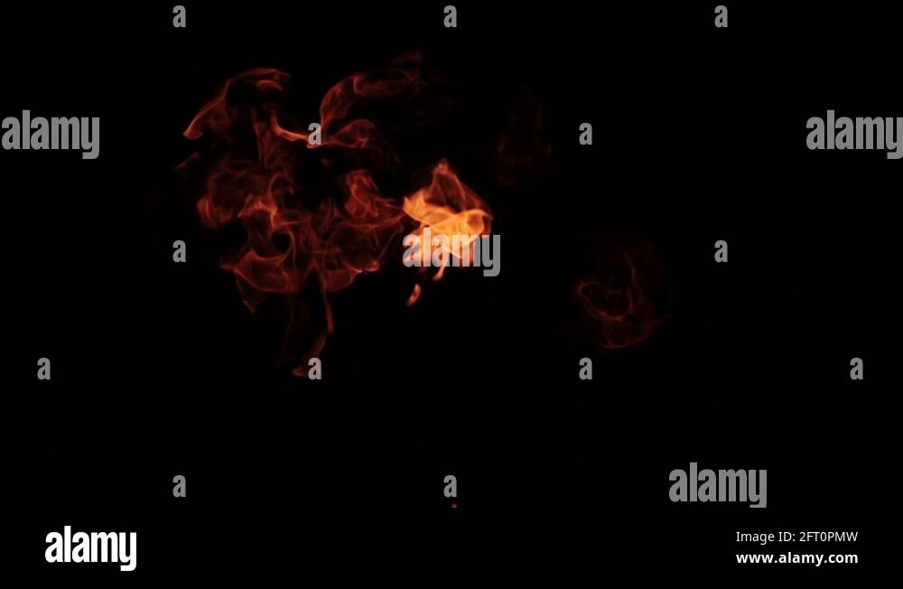 Exploding flame and fire isolated on black background Stock Video ...