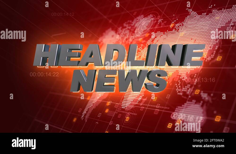 Headline News 3D Broadcast Animation Red World Map Background 4K Stock Video Footage - Alamy