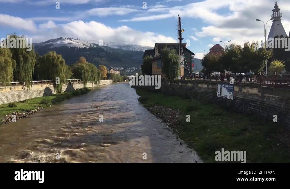 The river Dorna in Vatra Dornei Stock Video Footage - Alamy