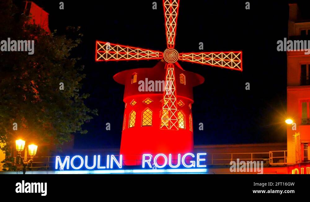 Moulin rouge windmill and sign Stock Videos & Footage - HD and 4K Video ...