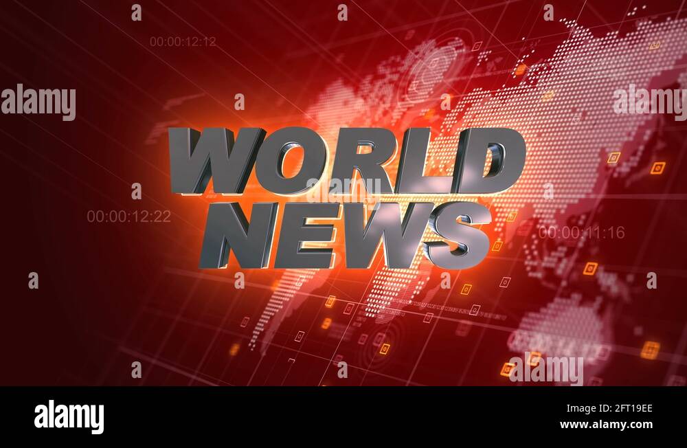 World News 3D Broadcast Animation Red World Map Background 4K Stock Video Footage - Alamy