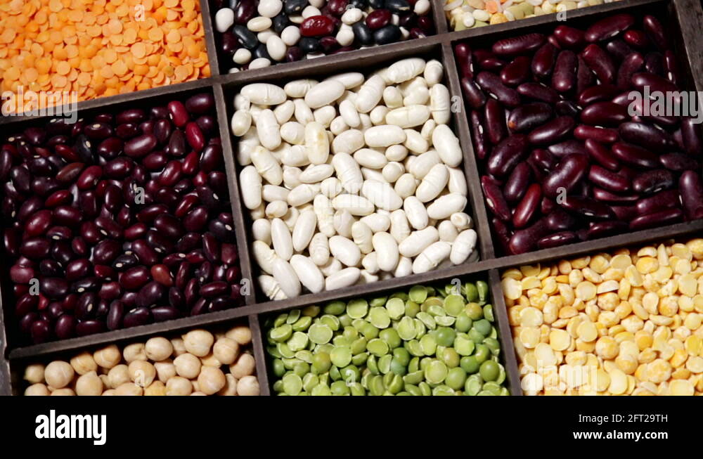 range of different types of beans Stock Video Footage - Alamy
