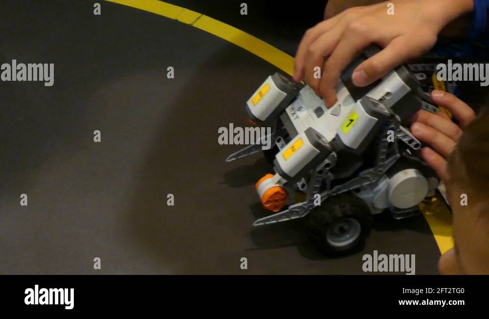 two small robots fighting in the ring Stock Video Footage - Alamy