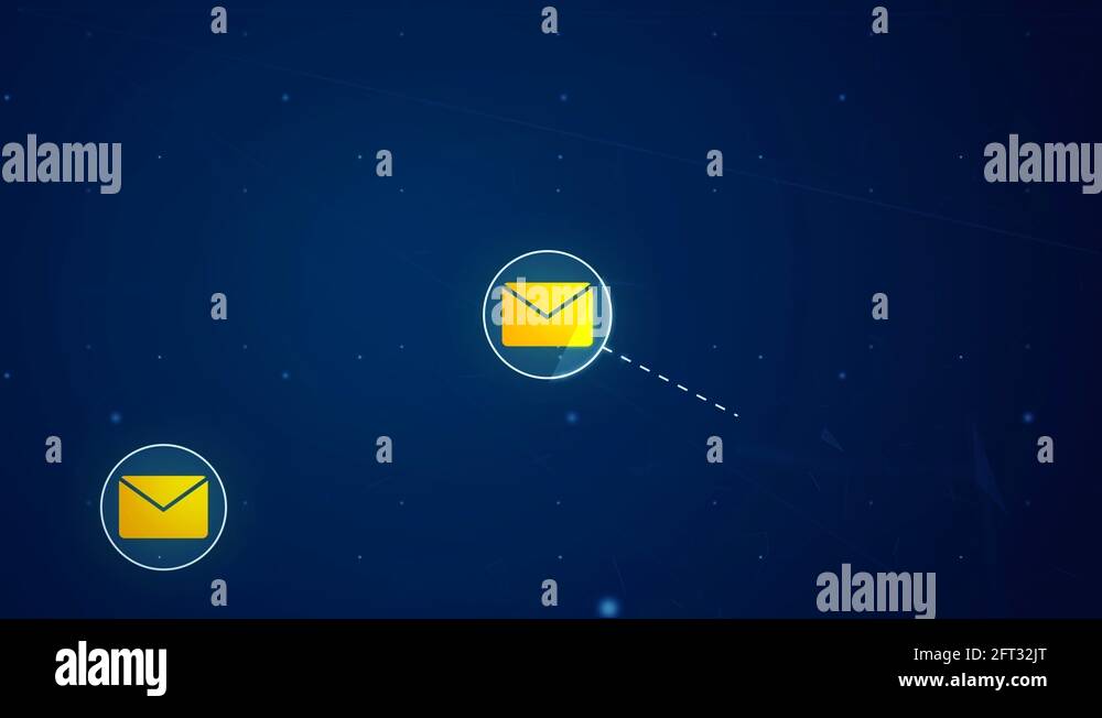 Email Message Network Icon Link Connection Technology Loop Animation 4K ...
