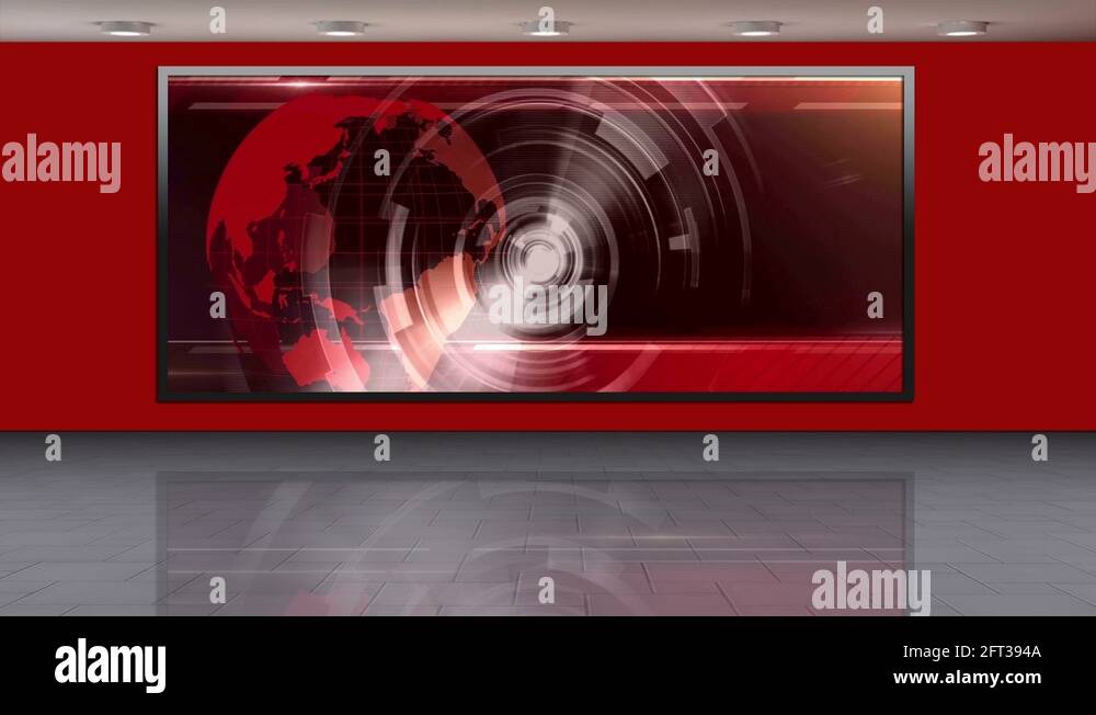 News TV Studio Set 240- Virtual Green Screen Background Loop Stock ...