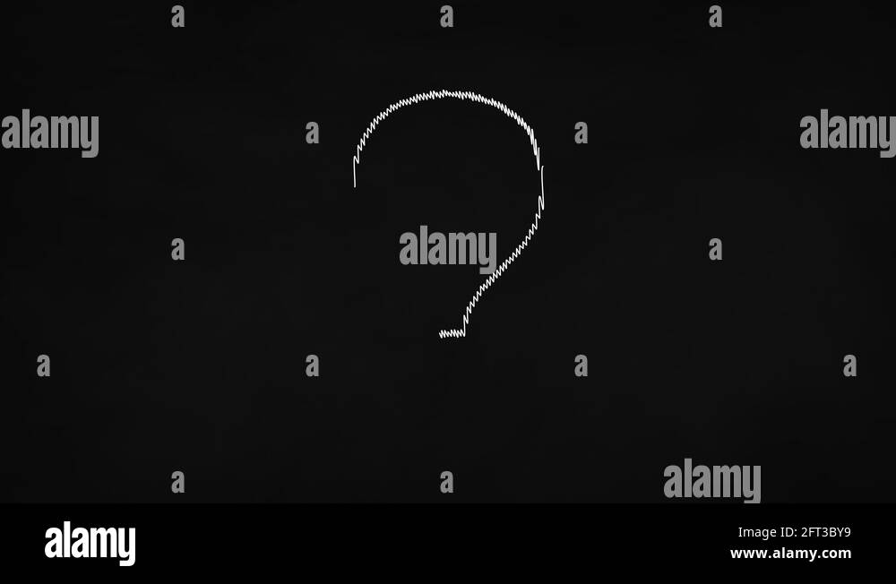Question mark animation, chalk sketch style on black board, confusion ...
