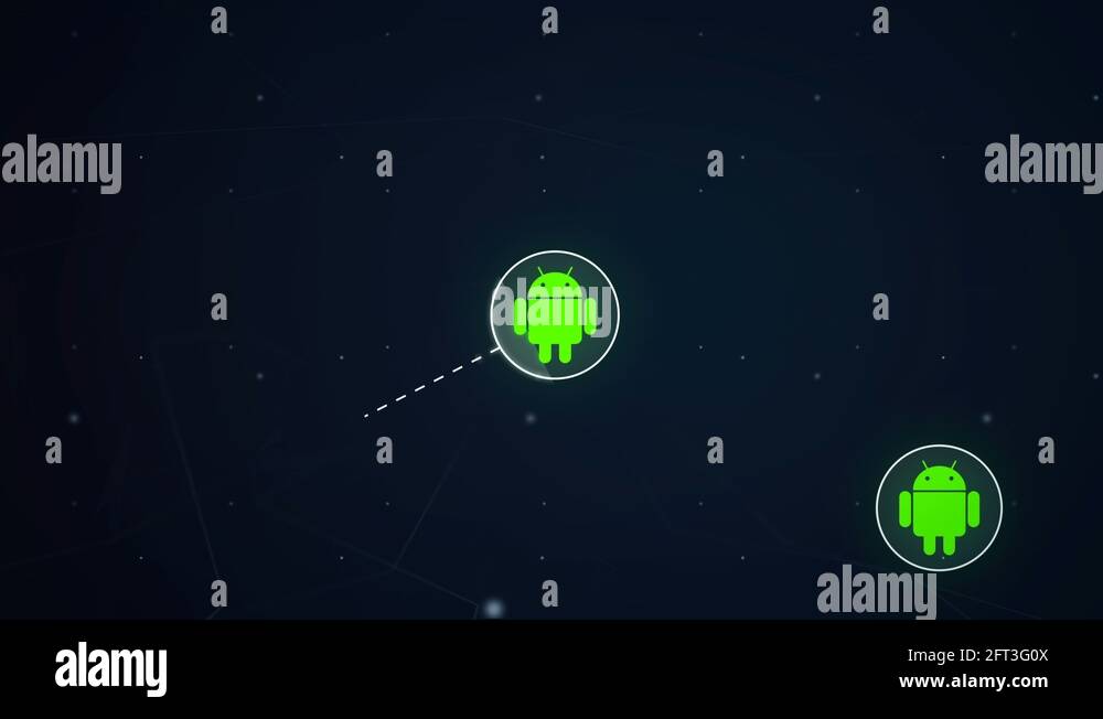Android Icon Symbol Network Connection Technology Loop Animation 4K ...