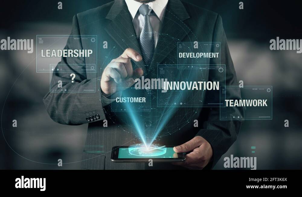 Businessman with Vision Leadership Customer Innovation Development ...