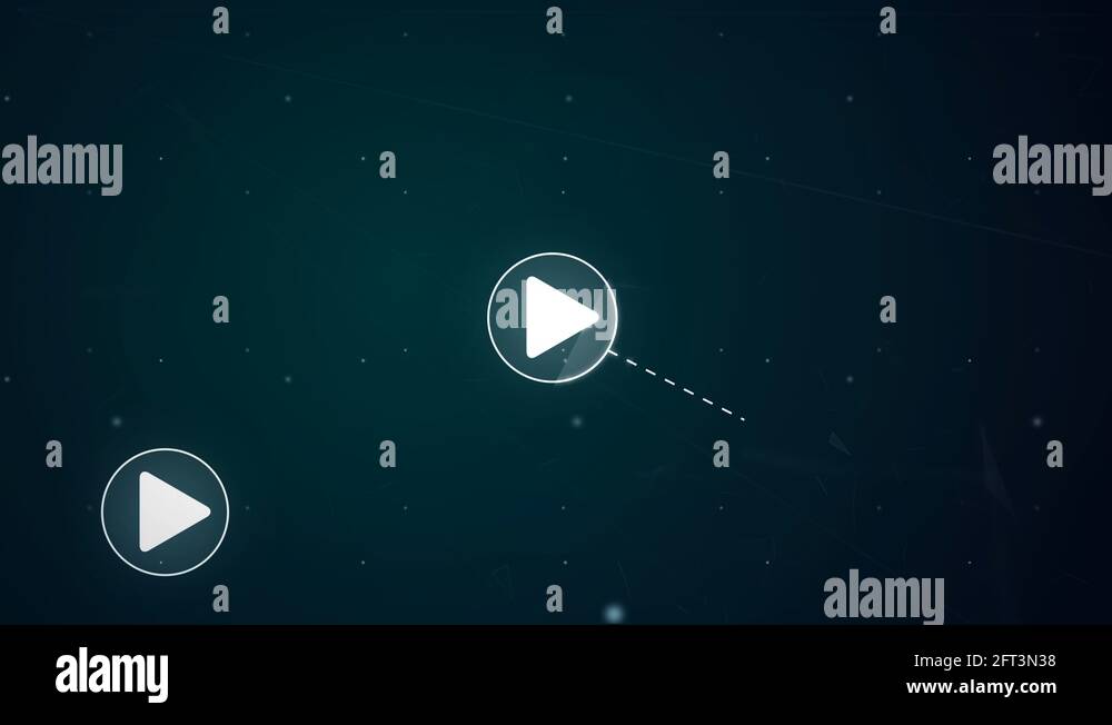 Play Button Network Icon Link Connection Technology Loop Animation 4K ...