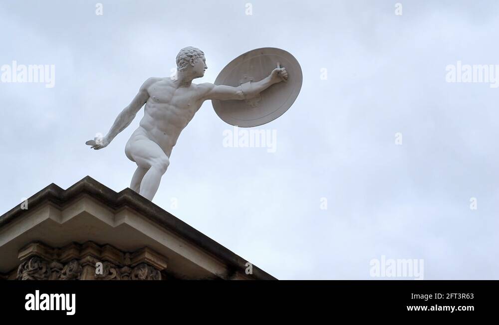 Marble statue guard soldier with sword, Charlottenburg Palace gate ...