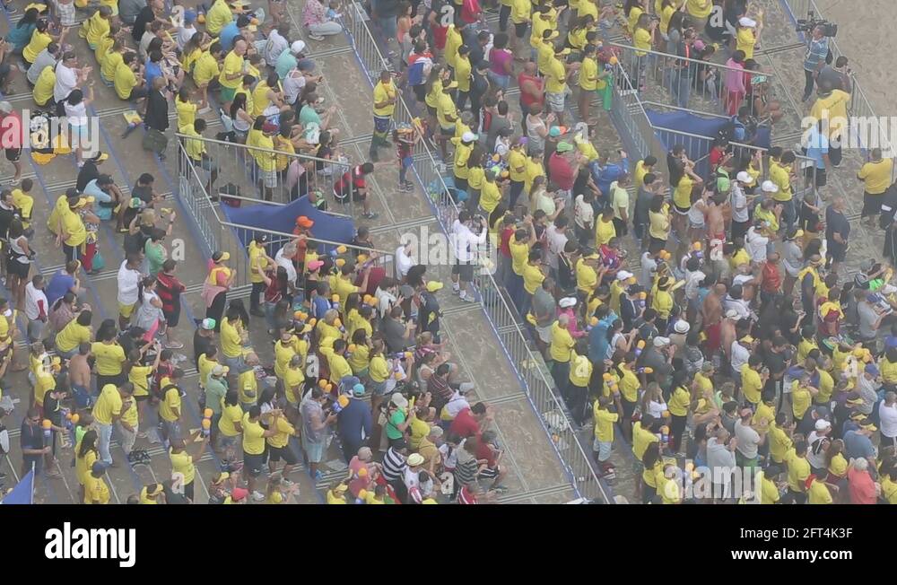 Crowd at Beach Volleyball on Copacabana Beach, Rio de Janeiro Stock ...