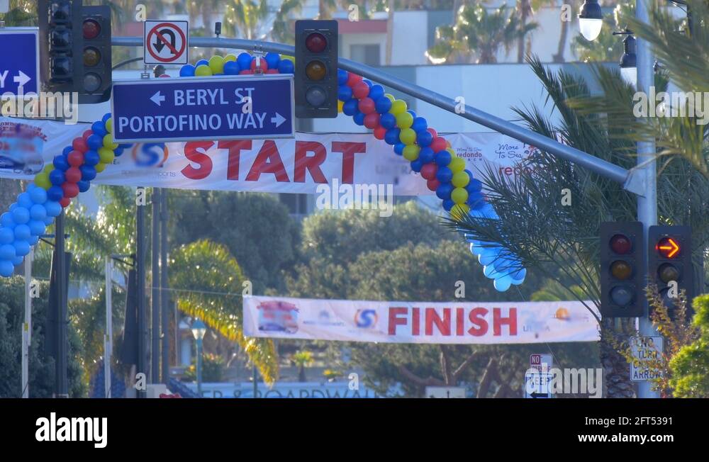 The start and finish line of a 10K race Stock Video Footage - Alamy