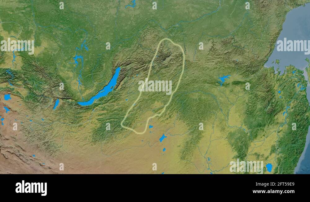 Zoom into Yablonovyy mountain range - glowed. Topographic map Stock ...