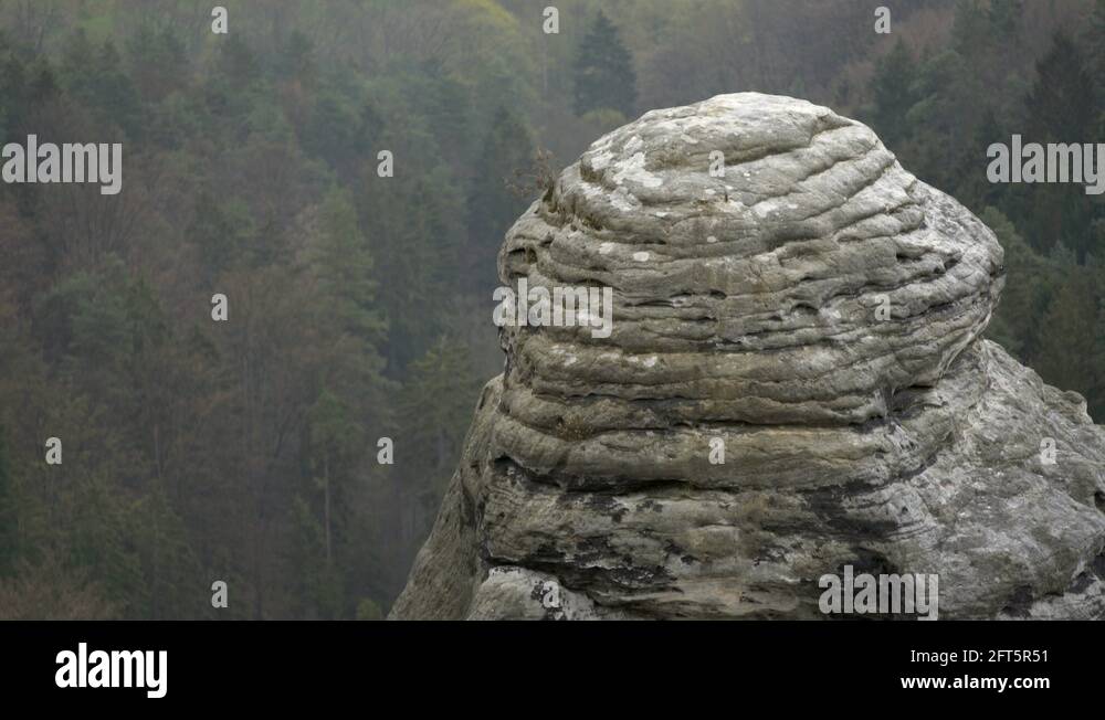 Top of a high rock formation, Bastei, Germany Stock Video Footage - Alamy