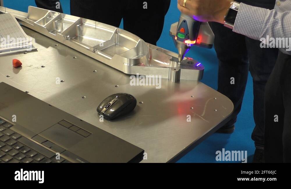 Using portable CMM, Coordinate Measuring Machine Stock Video Footage ...