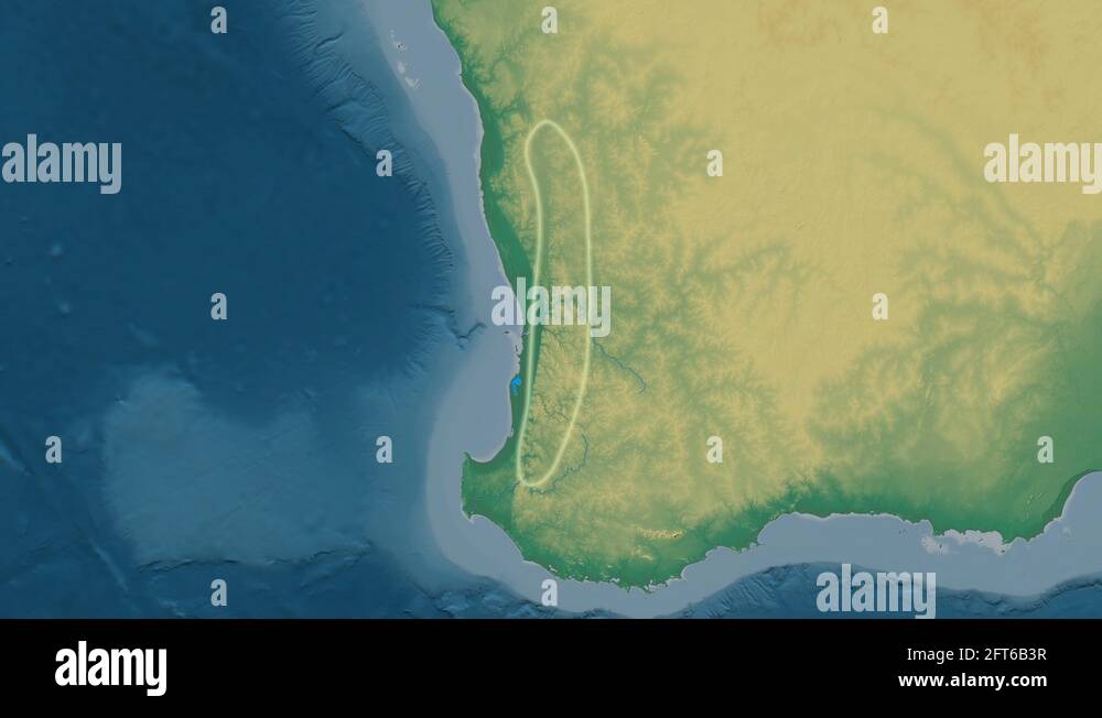 Zoom into Darling mountain range - glowed. Relief map Stock Video ...
