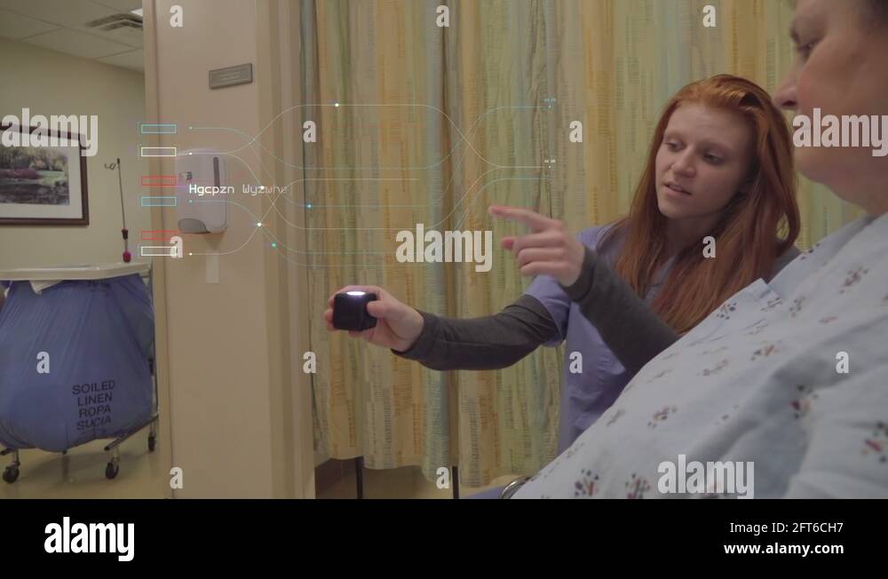 Nurse Showing Patient a HUD Display in the Hospital Stock Video Footage ...