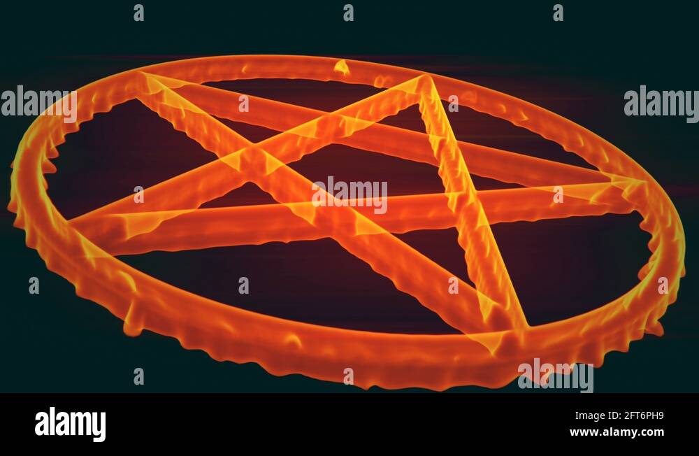 4K Pentagram on Fire Magic Symbol 3D Animation 6 Stock Video Footage ...