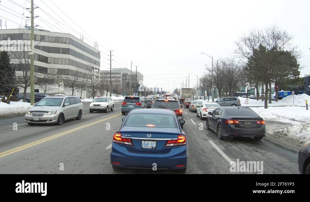 Traffic jam and gridlock caused by accident in city intersection Stock ...