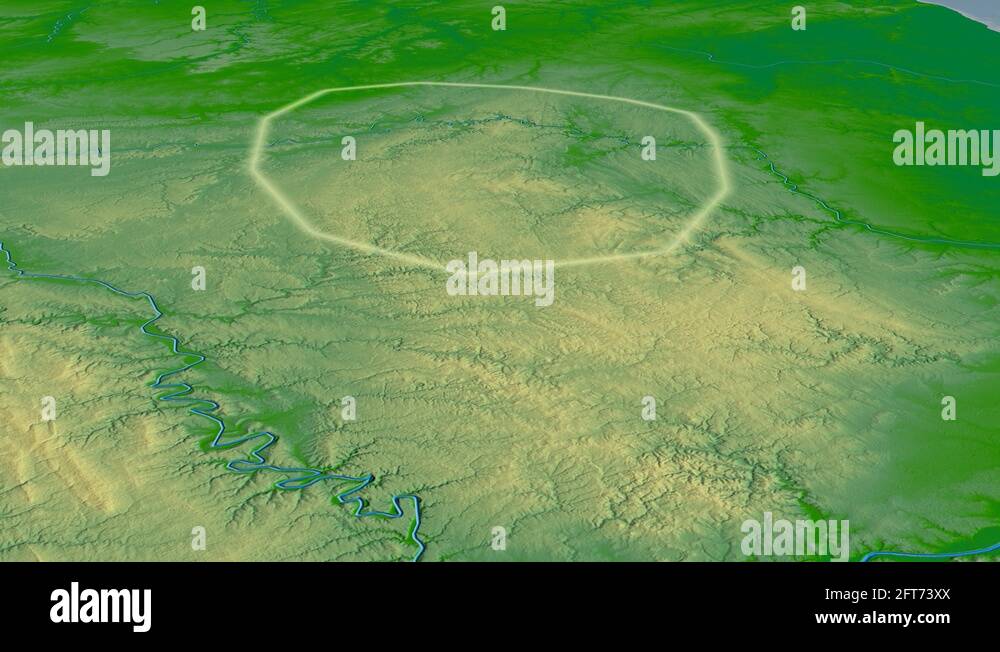 Glide over Ardennes mountain range - glowed. Colored physical map Stock ...
