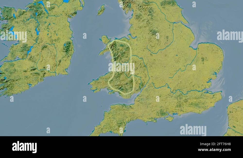 Zoom into Cambrian mountain range - glowed. Topographic map Stock Video Footage - Alamy