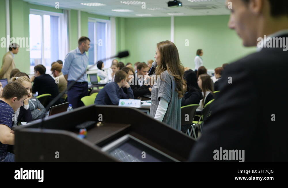 Student speaking in to microphone Stock Videos & Footage - HD and 4K ...