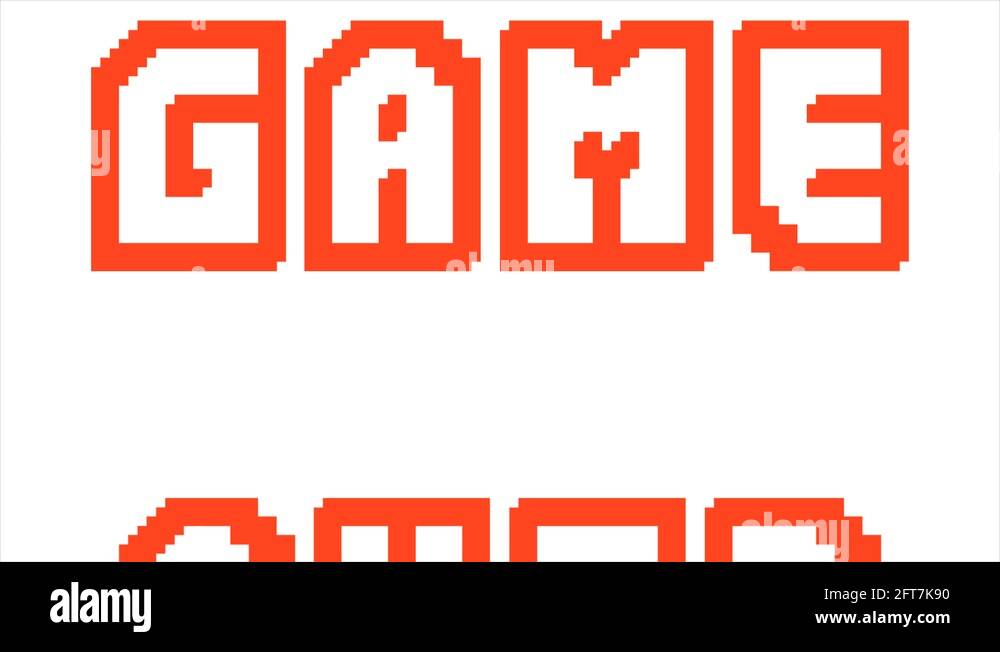 Game over pixel art style animation sign. Retro videogame ending screen ...