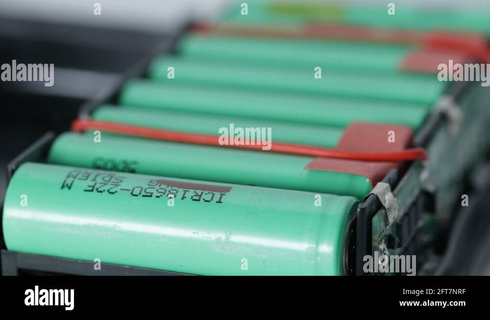 lithium cells in a battery opened up Stock Video Footage - Alamy
