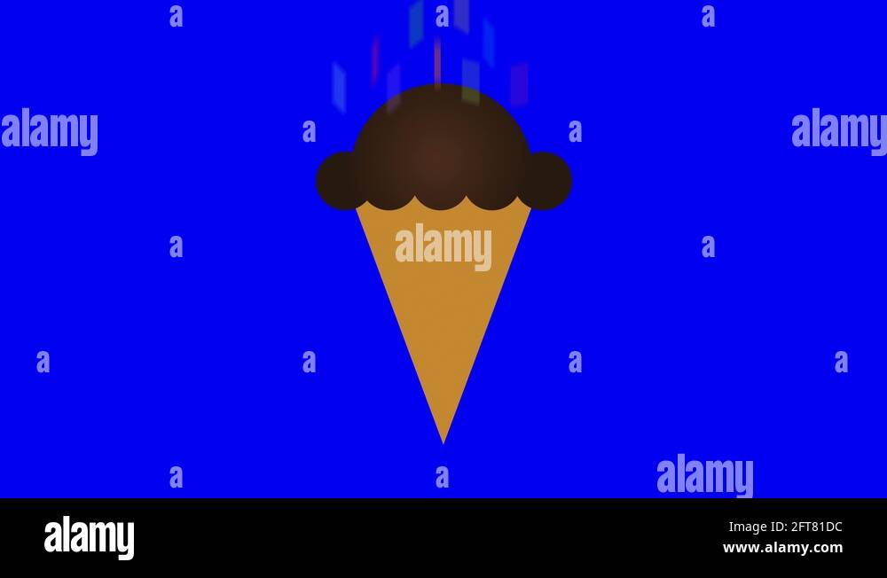 Ice cream appearing then shaking side to side chroma key, blue screen ...