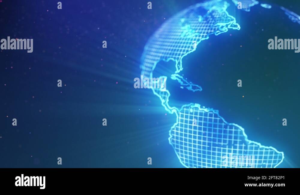 Neon Globe Neon Earth Seamless Loop Motion Background Version 2 Cyan ...