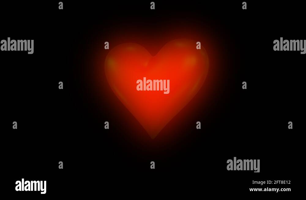 Animated spinning glowing red heart against transparent background ...