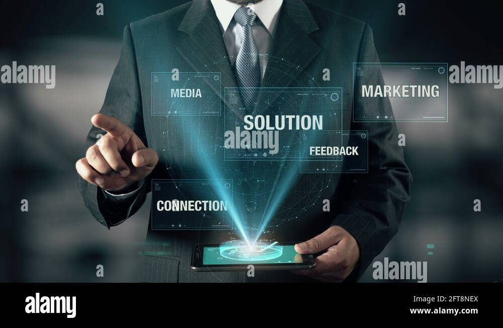 Businessman with Communication Solution from Marketing Feedback ...