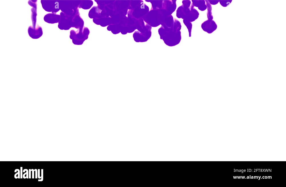 VIOLET INK BACKGROUND. INK IN WATER ON WHITE BACKGROUND SERIES. 3d ...