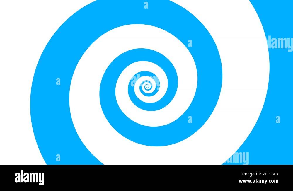 Hypnotizing blue and white spiral turning background. HD looping ...