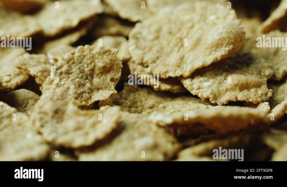 Healthy eating. Multigrain flakes, side view Stock Video Footage - Alamy