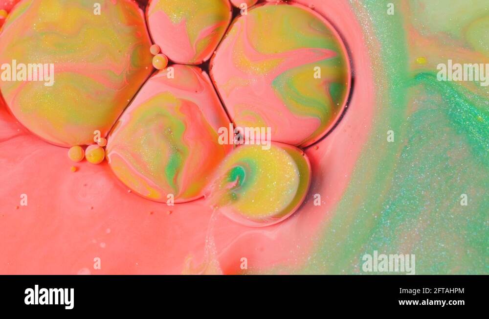 Moving Surface Liquid Paint 4K Slow Motion Universe Of Color Concept ...