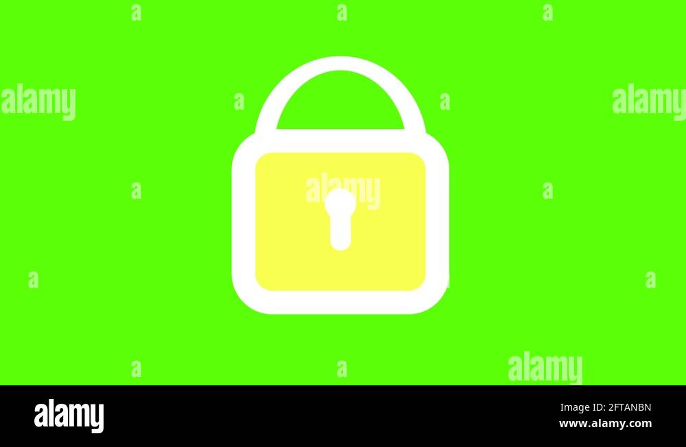 Lock closing animation, security concept green screen Stock Video ...