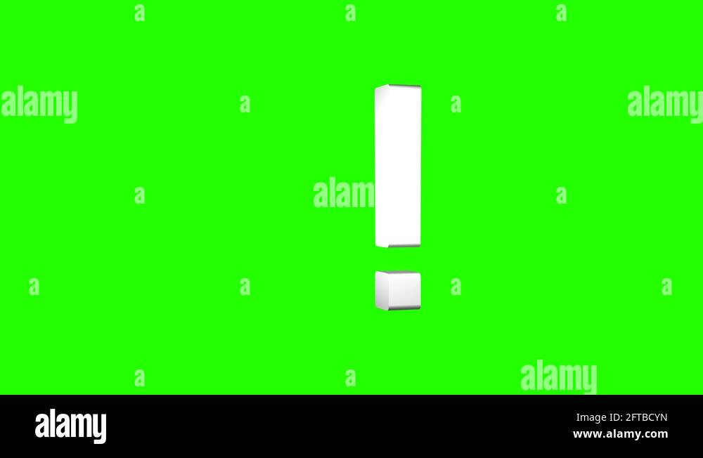 exclamation mark green screen loop Stock Video Footage - Alamy