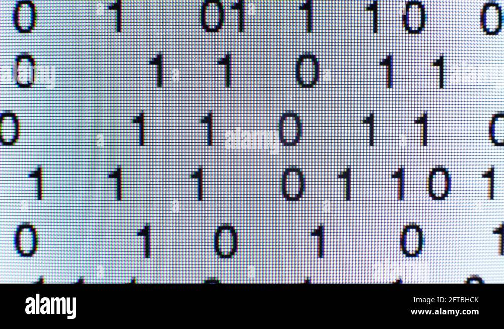 Scrolling binary code on a computer screen Stock Video Footage - Alamy