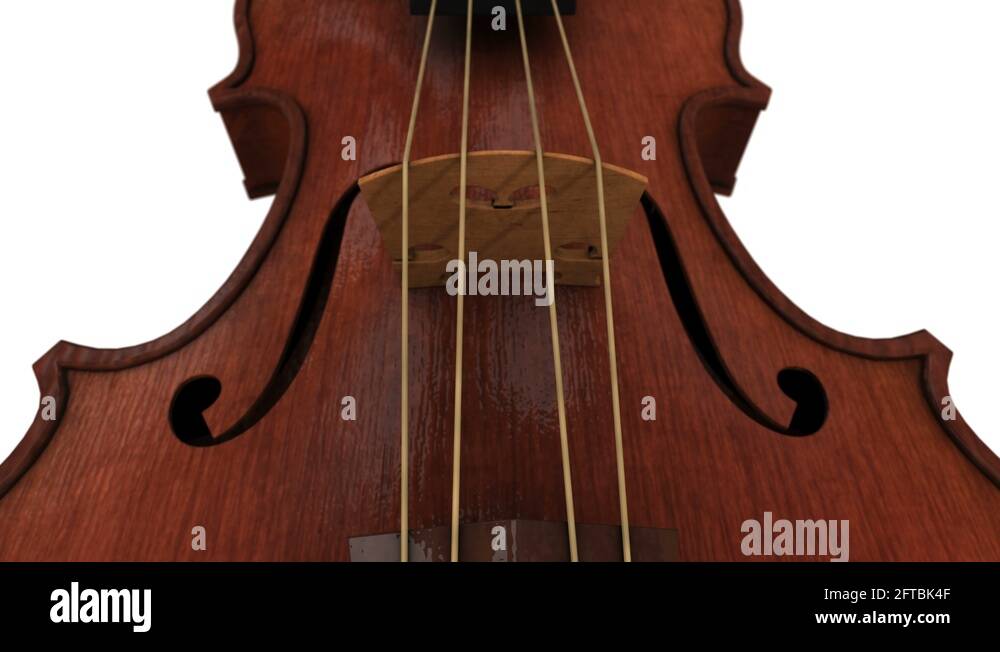 CG animation of a violin isolated against a white background Stock ...