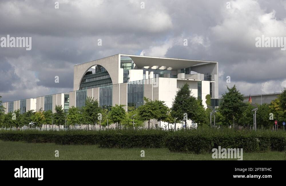 4K Modern Federal Chancellery building in Berlin official office ...