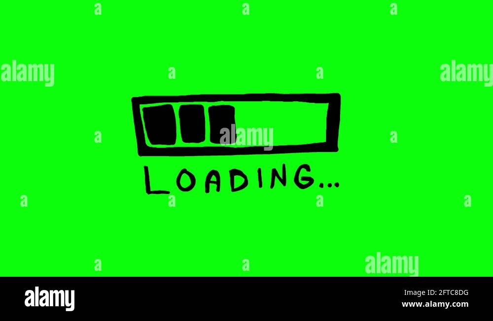 Loading Bar Green Screen Scribble Animation Doodle Cartoon 4K Stock ...